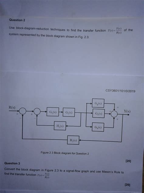 solved question 2 use block diagram reduction techniques to