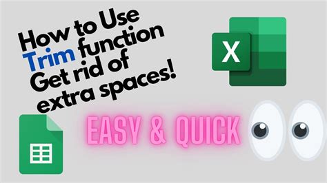 How To Use Trim Function In Excel Youtube