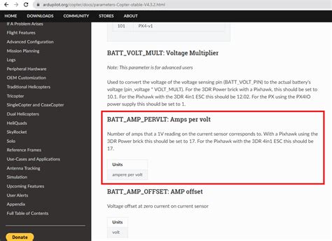 calibrating batt amp pervlt copter 4 3 ardupilot discourse