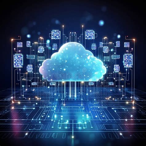 Cloud Computing Technology Concept Data Connection Digital Storage And Transfer Big Data On