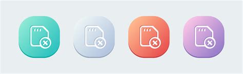 Delete Line Icon In Flat Design Style Remove Signs Vector Illustration