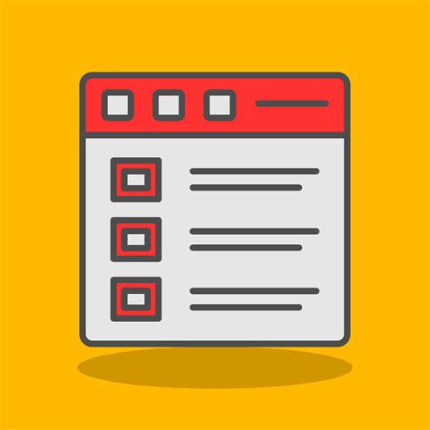 Bullet List Filled Shadow Icon Vector Art At Vecteezy