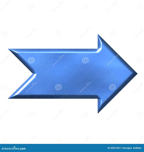 3d Azure Arrow Stock Illustration Illustration Of Horizontal 3052180