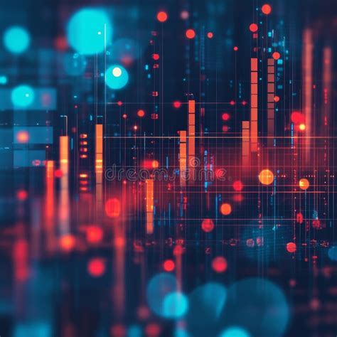 Abstract Digital Data Visualization With Colorful Patterns And Light Effect Stock Illustration