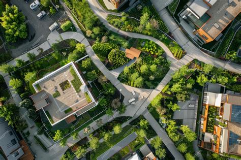 Premium Photo Sustainable Urban Neighborhood With Ecofriendly Houses