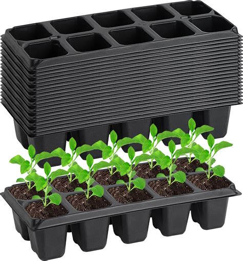 Yard Yard 200 Cells Seed Trays 20 Pcs Reusable Seedling Plug Trays