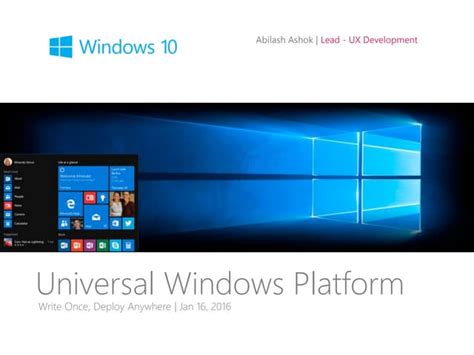 Universal Windows Platform Development In Windows 10 Ppt