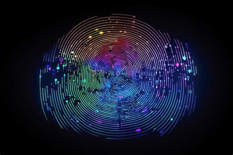 Generated Illustration Concept Of Cyber Security Or Biometrics A Futuristic Fingerprint