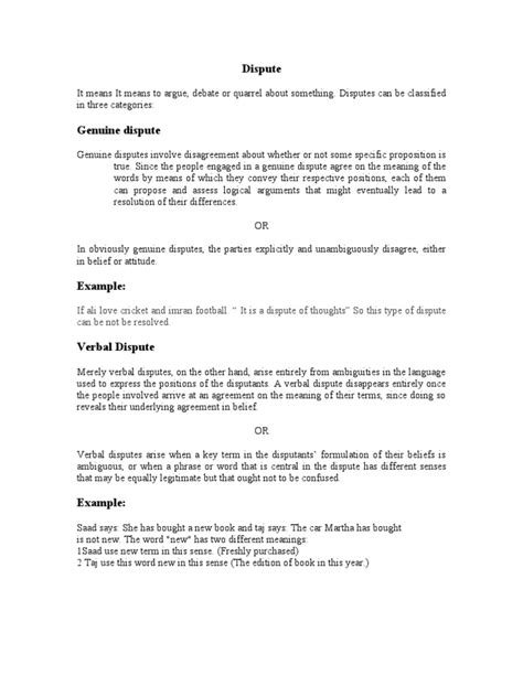 Logic Dispute Pdf Ambiguity Logic