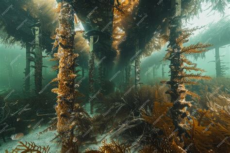 Premium Photo The Underwater View Of A Seaweed Forest