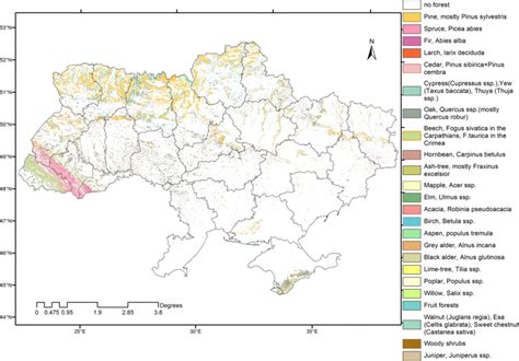 The Spatial Distribution Of Dominant Tree Species For 2010 Download Scientific Diagram