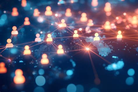 Abstract Digital World Map With Glowing Connections And Icons For Global Business Marketing