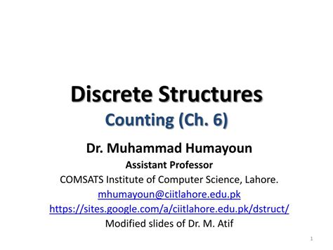 Ppt Discrete Structures Counting Ch 6 Powerpoint Presentation