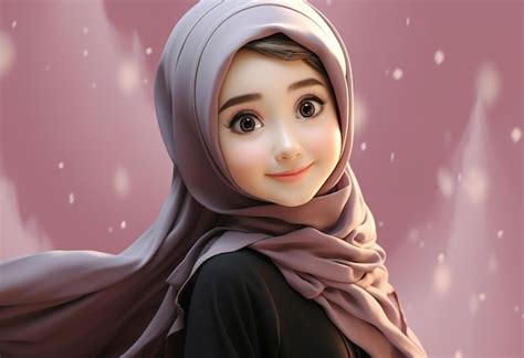 Premium Ai Image Super Cute Girl Wearing Hijab
