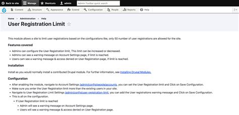 User Registration Limit
