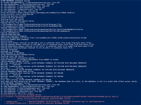 Getting Error Initialization Of Container Failed Issue Microsoft Navcontainerhelper