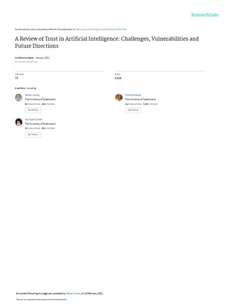 A Review Of Trust In Artificial Intelligence Chall Pdf Artificial Intelligence