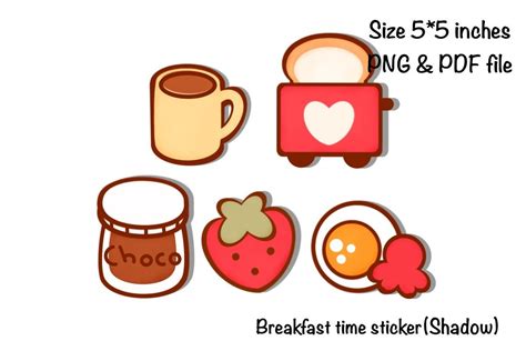 Breakfast Time Sticker Graphic By Spsweet · Creative Fabrica