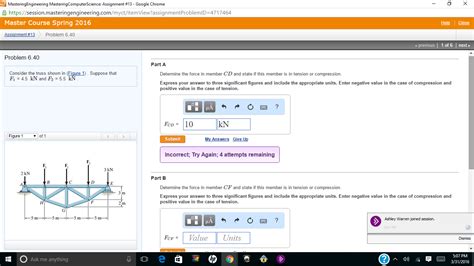 Solved Consider The Truss Shown In Figure 1 Suppose That