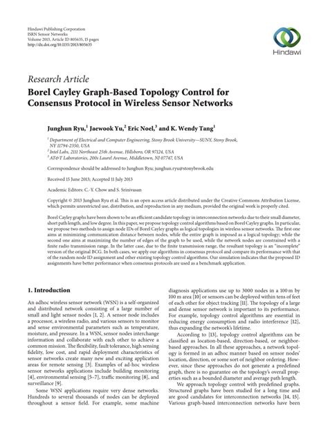 Pdf Borel Cayley Graph Based Topology Control For Consensus Protocol