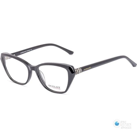 Womens Cat Eye Glasses Shiny Black Acetate Frame Optic One Abu