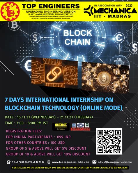 7 days international internship on blockchain technology 2023 top