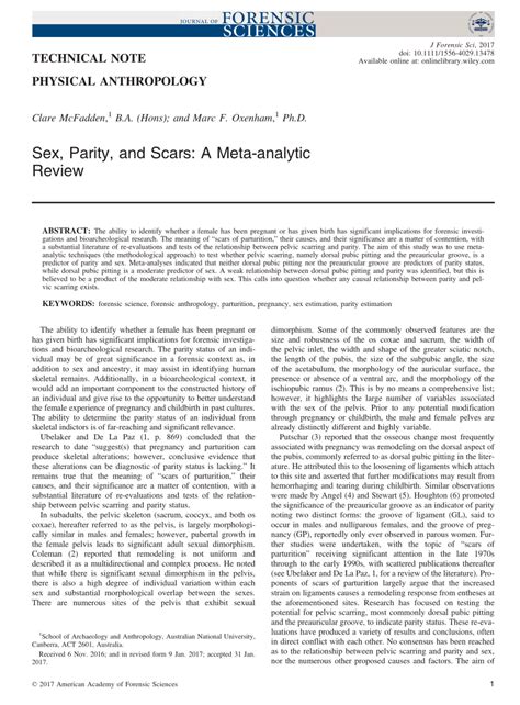 Pdf Sex Parity And Scars A Meta Analytic Review