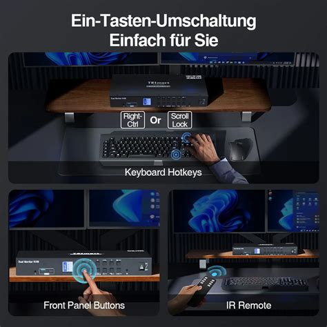 Tesmart Triple Monitor Kvm Switch Usb C Dp Hdmi Input Support 4k60hz Usb3 0 Mst Edid 2