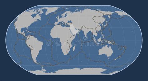Arabian Tectonic Plate Contour Robinson Boundaries Stock Illustration Illustration Of