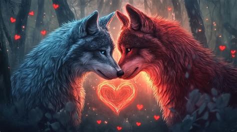 Wolves In Love Wallpaper
