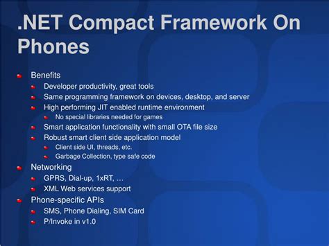 Ppt Mbl391 Compact Framework Phone Features Powerpoint Presentation