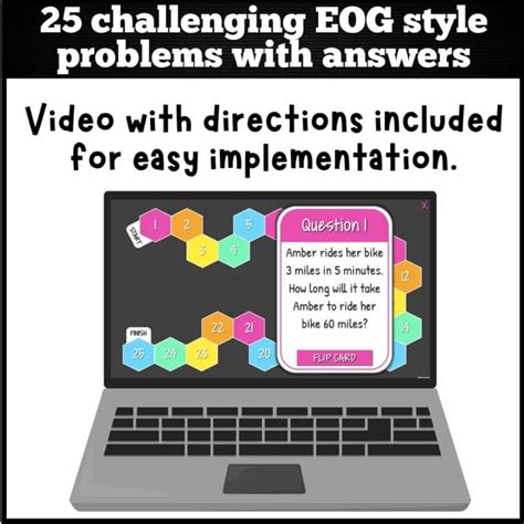 6th Grade Math Eog Review Digital Board Game No Prep Test Prep Word