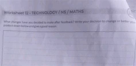 Worksheet 12 TECHNOLOCY NS MATHS What Changes StudyX
