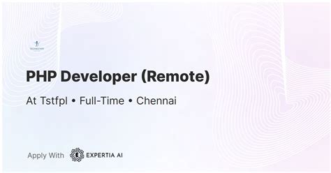 Php Developer Remote Job Chennai Senior