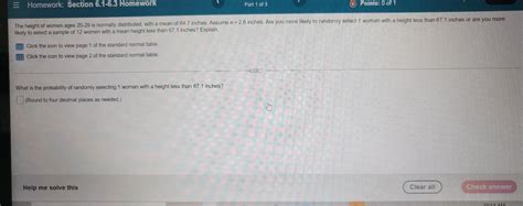 Solved Homework Section 6 1 6 3 Homework Part 1 Of 3