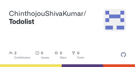 GitHub ChinthojouShivaKumar Todolist