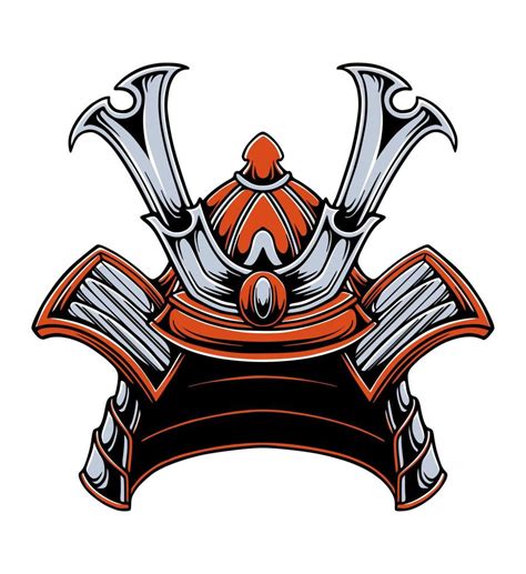 Japanese Samurai Helmet Vector Illustration 9901880 Vector Art At Vecteezy