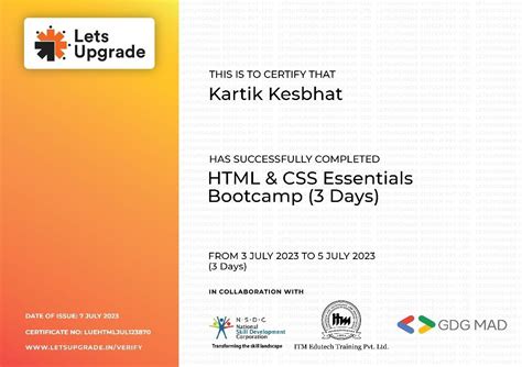 Kartik Kesbhat On Linkedin Html Css Letsupgrade