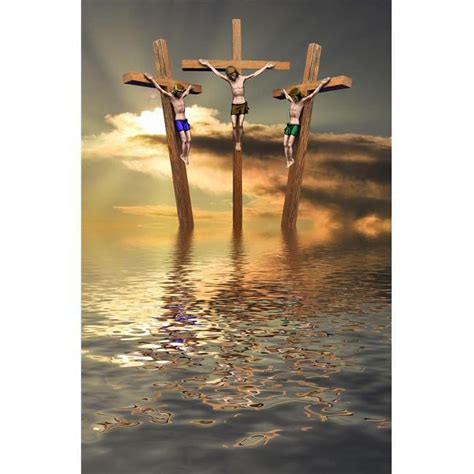 Jesus And Two Thieves On The Cross Poster Print Large 26 X 40