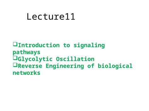 Pptx Lecture11 Introduction To Signaling Pathways Glycolytic