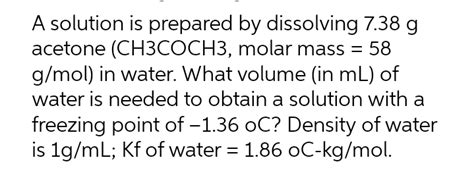 Solved Need Hand Written Solution A Solution Is Prepared By