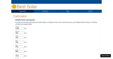 Js Solar Calculator Codesandbox