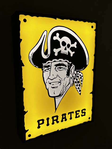 Pittsburgh Pirates 1967 1986 Logo Led Lighted Sign Plaques And Signs