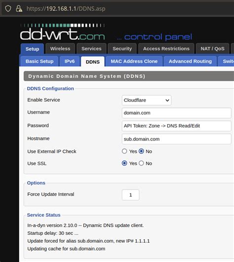 Router Using Dd Wrt Dynamic Dns Client With Cloudflare Server Fault