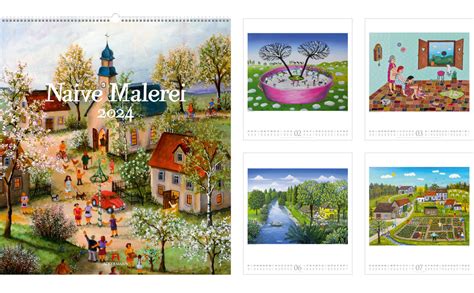 Naive Malerei Kalender 2024 Wandkalender Im Hochformat 48x54 Cm