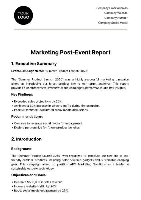 Free Event Report Templates To Edit Online And Print