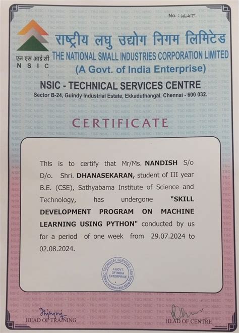 Nandish D On Linkedin Machinelearning Python Skilldevelopment Professionalgrowth Nsic