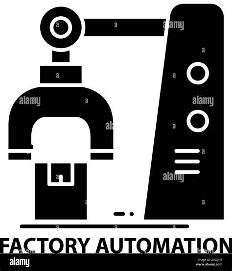 Factory Automation Icon Black Vector Sign With Editable Strokes