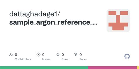 GitHub Dattaghadage Sample Argon Reference Project