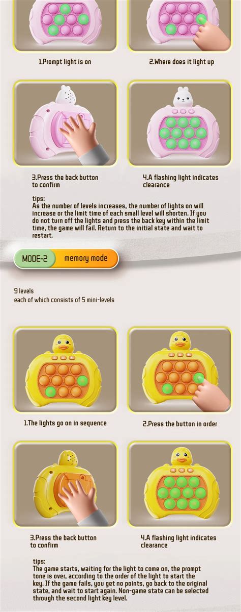 Huiye Speed Push Game Machine Puzzle Early Educational Quick Push Game Console Gift Fun Stress